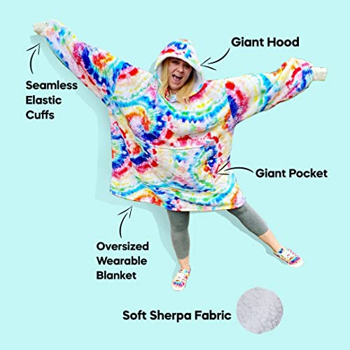 COUPLE FOX Wearable Blanket Hoodie - Oversized Hooded Blanket For Women, Teen Girls, Men - Warn Thick Sherpa Fleece Blanket Hoodie Adult - Giant Sweatshirt Hooded Blanket With Big Pocket