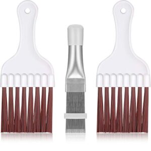 3 pieces air conditioner condenser fin cleaning brush, stainless steel air conditioner fin cleaner, refrigerator coil cleaning whisk brush