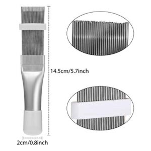 3 Pieces Air Conditioner Condenser Fin Cleaning Brush, Stainless Steel Air Conditioner Fin Cleaner, Refrigerator Coil Cleaning Whisk Brush