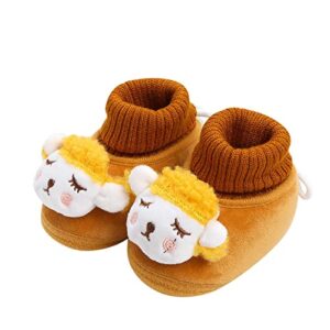 lykmera toddler winter cotton socks shoes boys girls floor shoes elastic band comfortable warm cute cartoon sheep boots (c, 12-18 months)