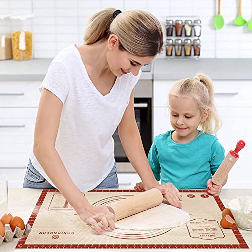 Non Stick 28''x20'' Extra Large Thick Silicone Pastry Mat, with measurements for Non-slip Silicone Baking Sheet, Counter Mat, Dough Rolling, Reusable Bakeware Mats for Cookies, Macarons, Bread, Pizza