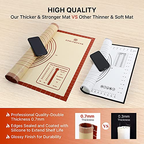 Non Stick 28''x20'' Extra Large Thick Silicone Pastry Mat, with measurements for Non-slip Silicone Baking Sheet, Counter Mat, Dough Rolling, Reusable Bakeware Mats for Cookies, Macarons, Bread, Pizza