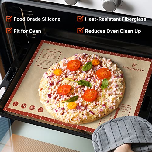 Non Stick 28''x20'' Extra Large Thick Silicone Pastry Mat, with measurements for Non-slip Silicone Baking Sheet, Counter Mat, Dough Rolling, Reusable Bakeware Mats for Cookies, Macarons, Bread, Pizza