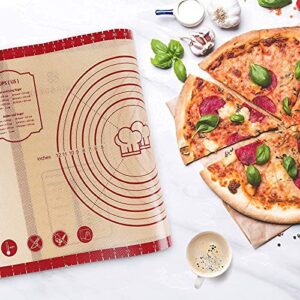 Non Stick 28''x20'' Extra Large Thick Silicone Pastry Mat, with measurements for Non-slip Silicone Baking Sheet, Counter Mat, Dough Rolling, Reusable Bakeware Mats for Cookies, Macarons, Bread, Pizza