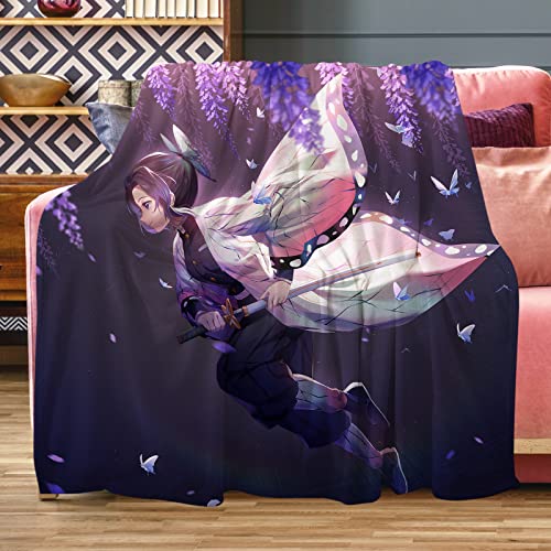 Soft Anime Throw Blanket, Durable Manga Flannel Fleece Blanket Comfortable Throws for Couch Sofa Chair Bed Home Cars Office(60"*50")