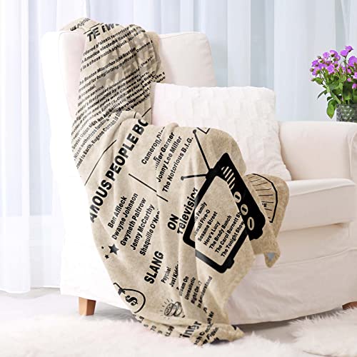 Budalagong 51st Birthday Gift for Women Men, 51st Anniversary Wedding Gifts, Back in 1972 Blanket Decorations for Husband Wife Dad Mom (51 White, 60 * 50)