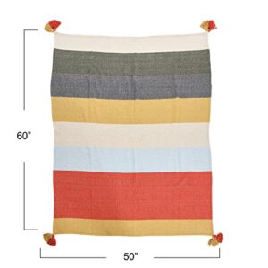 Main + Mesa Striped Cotton Throw Blanket with Tassels