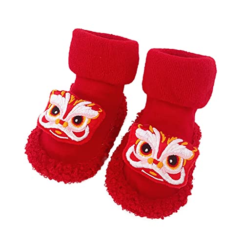 Lykmera Cartoon Printed Socks Shoes for Baby Girl Boy Children Winter Boots Floor Thickened Dispensing Baby Socks Shoes (RD3, 18-24 Months)