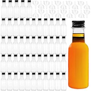 mini liquor bottles,50 pack empty spirit bottles with black cap,1oz/30ml mini alcohol bottles with 20 funnels,miniature bottles for weddings,party favors