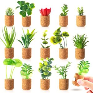 justdolife plant fridge magnets-mini succulent magnets artificial plants refrigerator magnets potted succulent plants magnet stickers cute for magnet boards fridge home office decor