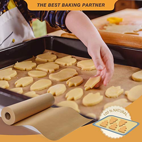 Unbleached Parchment Paper for Baking, 12 in x 240 ft, 240 Sq.ft, Baking Paper, Non-Stick Parchment Paper Roll for Baking, Cooking, Grilling, Air Fryer and Steaming