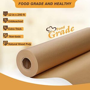 Unbleached Parchment Paper for Baking, 12 in x 240 ft, 240 Sq.ft, Baking Paper, Non-Stick Parchment Paper Roll for Baking, Cooking, Grilling, Air Fryer and Steaming