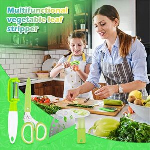 VIBIRIT Herb Scissors Leaf Herb Stripper, Stainless Steel 5 Blade Kitchen Scissors,Peelers for Kitchen,for Chopping Chive, Vegetables, Salad,Collard Greens, Parsley, Rosemary Herb As Christmas gifts