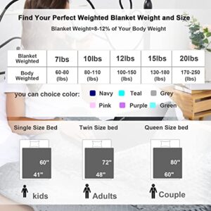 Alomidds Weighted Blanket (60"x80",20lbs Queen Size - Grey), Weighted Blankets for Adults and Kids, Cooling Breathable Soft and Comfort Minky, Heavy Blanket Microfiber Material with Glass Beads