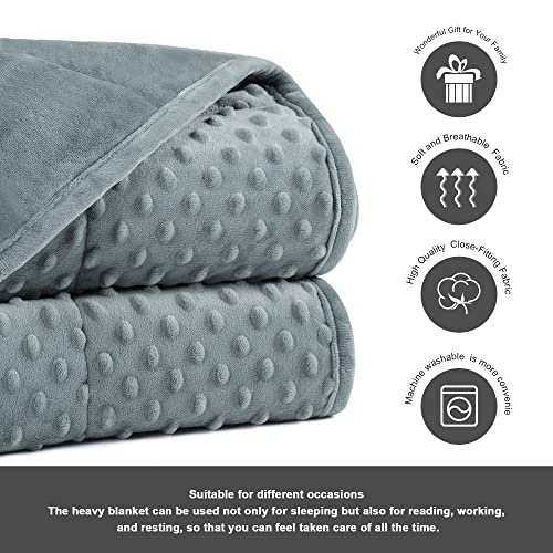 Alomidds Weighted Blanket (60"x80",20lbs Queen Size - Grey), Weighted Blankets for Adults and Kids, Cooling Breathable Soft and Comfort Minky, Heavy Blanket Microfiber Material with Glass Beads