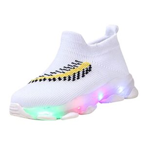 lykmera baby led running shoes bling girls light luminous sport boys led kids children baby walking shoes sports shoes (white, 2.5-3 years toddler)