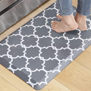 kokhub kitchen mat,1/2 inch thick cushioned anti fatigue waterproof kitchen rug, comfort standing desk mat, kitchen floor mat non-skid & washable for home, office, sink,17.3"x28"- grey