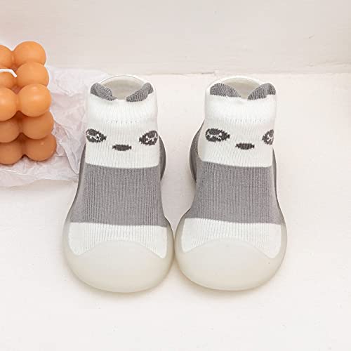 Lykmera Infant Baby Kids Socks Shoes Spring Fall Comfortable Toddler Shoes Colorblock Mesh Breathable Floor Socks Shoes (Grey, 12-18 Months)