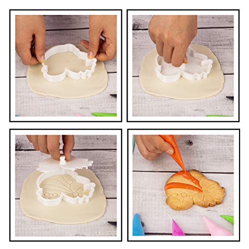 Mostop 3D Cookie Cutter with Baby Letter Stampers Baby Shower Cake Mold Fondant Decorating Tools DIY Mold for Sugar Craft Baking Mould Kids' Birthday Party Kitchen Tools