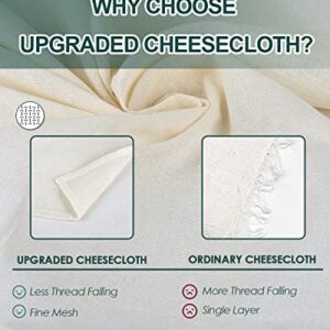 6 PCS 20x20 Inch Hemmed Cheesecloth, Grade 100, 100% Unbleached Cotton Fabric Ultra Fine Reusable Muslin Cloth for Straining, Cooking, Baking, Home