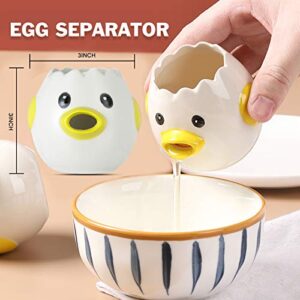 Cartoon Egg Separator Mini Egg White and Yolk Separator Practical and Simple Ceramic Egg Separator Suitable for Kitchen Baking Small Tools