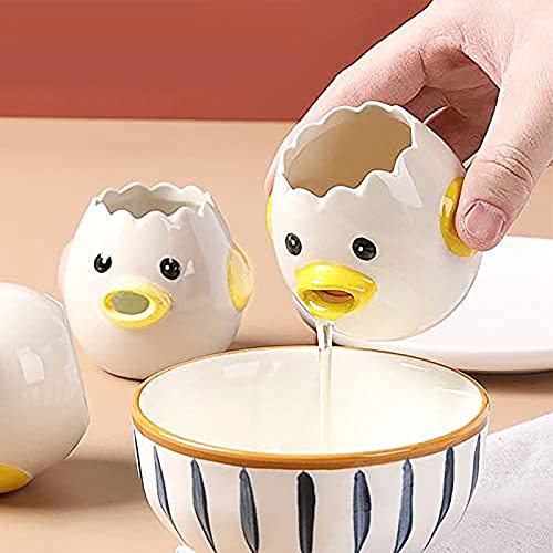 Cartoon Egg Separator Mini Egg White and Yolk Separator Practical and Simple Ceramic Egg Separator Suitable for Kitchen Baking Small Tools