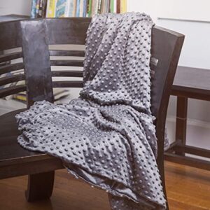 Cooshi Duvet Cover for Weighted Blankets - 60 x 80 - Soft Minky Dot - Grey