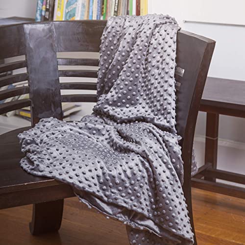 Cooshi Duvet Cover for Weighted Blankets - 60 x 80 - Soft Minky Dot - Grey