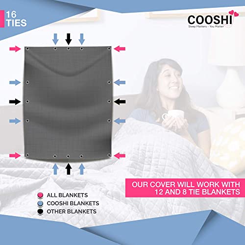 Cooshi Duvet Cover for Weighted Blankets - 60 x 80 - Soft Minky Dot - Grey