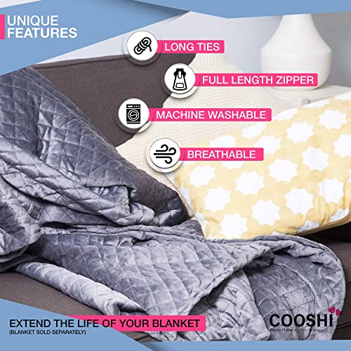 Cooshi Duvet Cover for Weighted Blankets - 60 x 80 - Soft Minky Dot - Grey