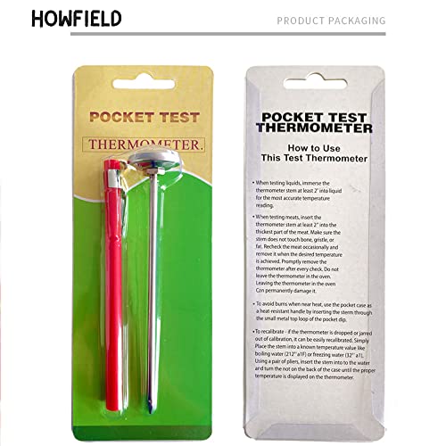 HOWFIELD Instant Read 1-Inch Dial Kitchen Thermometer,Best for The Coffee Drinks,Chocolate Milk Foam and Meat