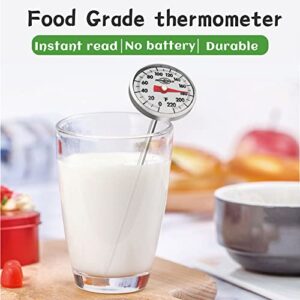 HOWFIELD Instant Read 1-Inch Dial Kitchen Thermometer,Best for The Coffee Drinks,Chocolate Milk Foam and Meat