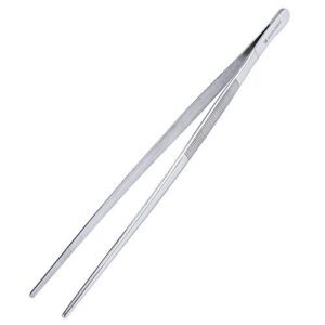 12 inch kitchen tweezers fine tweezer tongs, msy bigsunny stainless steel food tweezers multi-function precision serrated tips cooking tongs kitchen serving tong