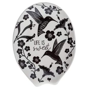 karma gifts b&w spoon rest, hummingbird, (ka102534)