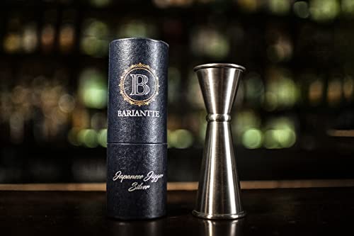 BARIANTTE Silver Double Jigger for Bartending, Cocktail Jigger 2 oz 1 oz, Cocktail Measuring Cup Japanese Jigger Shot Measure Jiggers, Bar Measuring Tools Bar Jigger with Measurements Inside