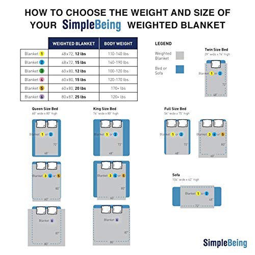 Simple Being Weighted Blanket, Patented 9 Layer Design, 60x80 20lb, Seafoam Green