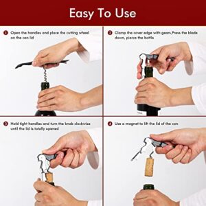 Professional Waiter Corkscrew Wine Openers Set (4 PCS),Upgraded With Heavy Duty Stainless Steel Hinges Wine Key for Restaurant Waiters, Sommelier, Bartenders