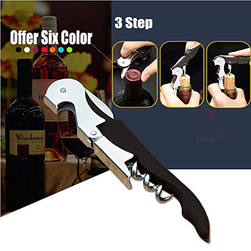 Professional Waiter Corkscrew Wine Openers Set (4 PCS),Upgraded With Heavy Duty Stainless Steel Hinges Wine Key for Restaurant Waiters, Sommelier, Bartenders