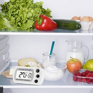 LinkDm 2 Pack Digital Refrigerator Freezer Thermometer,Max/Min Record Function with Large LCD Display