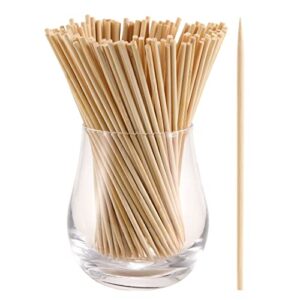 200 PCS Bamboo Skewers, 6 Inch Wooden Skewer for Appetizers, Fruit, Kebabs, Grilling Barbecue, Mini Burger, Sausage, Cocktail Picks for Drinks, Long Toothpicks, Food Sticks Natural, Kitchen Gadget