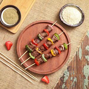 200 PCS Bamboo Skewers, 6 Inch Wooden Skewer for Appetizers, Fruit, Kebabs, Grilling Barbecue, Mini Burger, Sausage, Cocktail Picks for Drinks, Long Toothpicks, Food Sticks Natural, Kitchen Gadget