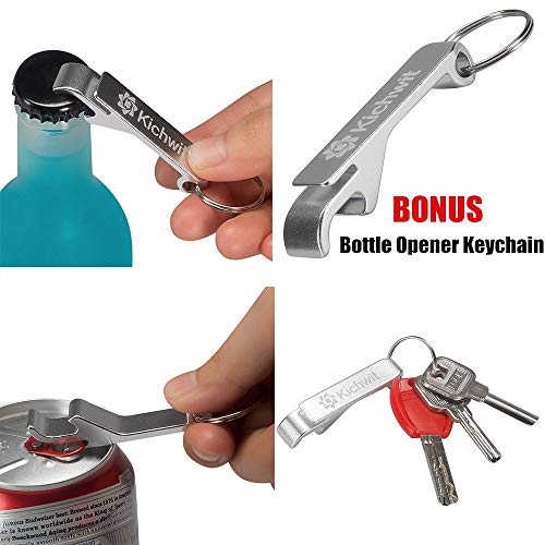 Kichwit Jar Opener Stainless Steel, Bottle Opener Keychain Included