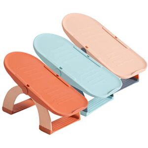 luozzy 3pcs double layer shoe storage holder adjustable slipper rack shoe slots organizer holder