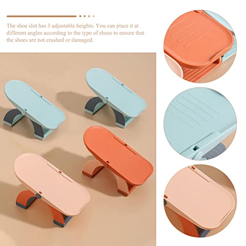 LUOZZY 3Pcs Double Layer Shoe Storage Holder Adjustable Slipper Rack Shoe Slots Organizer Holder