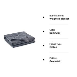 RelaxBlanket Weighted Blanket | 60''x80'',10lbs | for Individual Between 90-140 lbs | Premium Cotton Material with Glass Beads | Dark Grey