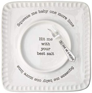 mud pie lime and salt rimmer margarita set, square, white