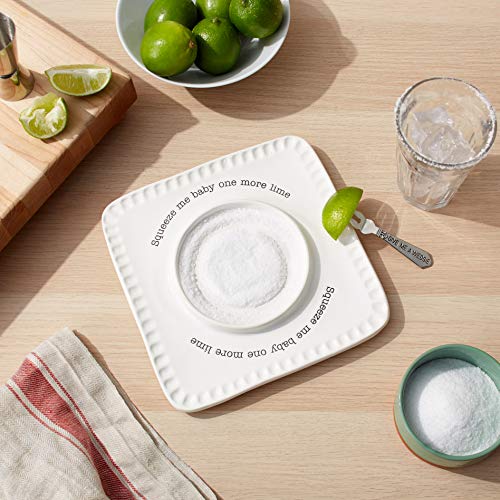 Mud Pie Lime and Salt Rimmer Margarita Set, Square, White