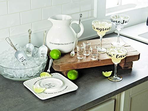 Mud Pie Lime and Salt Rimmer Margarita Set, Square, White