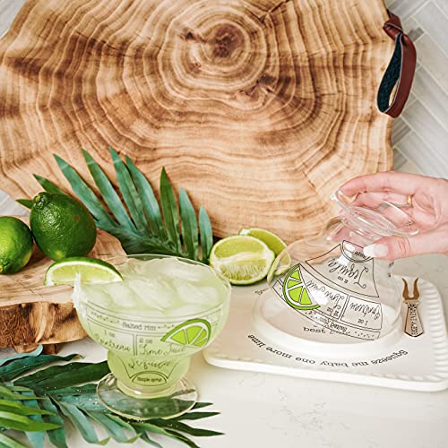 Mud Pie Lime and Salt Rimmer Margarita Set, Square, White