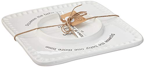 Mud Pie Lime and Salt Rimmer Margarita Set, Square, White